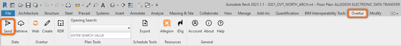 Overtur for Revit - Send Process – Overtur Resource Center